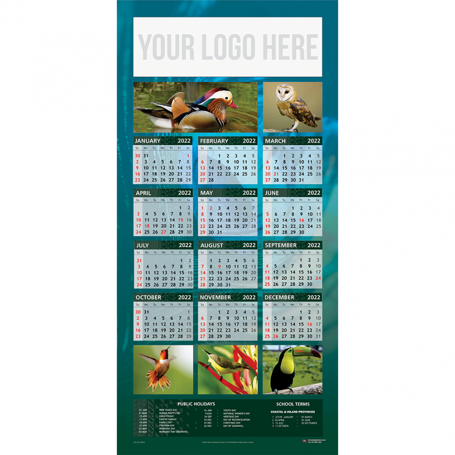 Mini Wall Calendar 435 x 200mm – Fine Art Printers