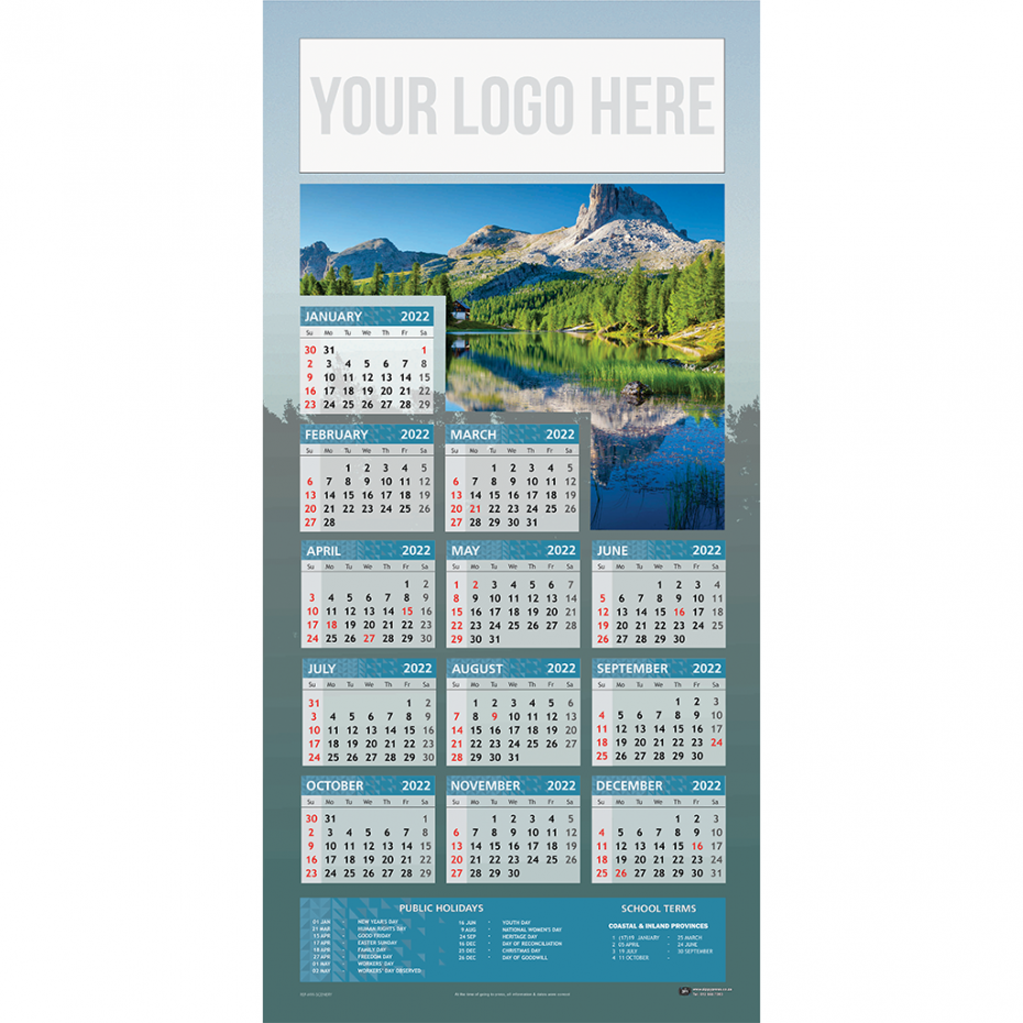 Mini Wall Calendar 435 x 200mm – Fine Art Printers